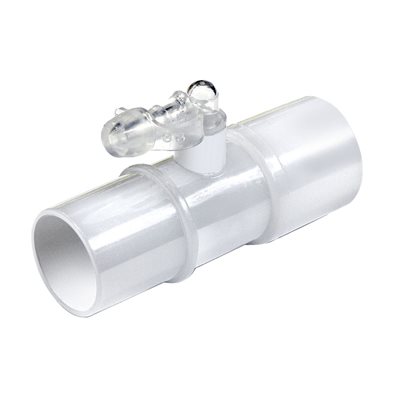 CPAP Tube Connector with inline Oxygen Enrichment port, Clear, Qty 5