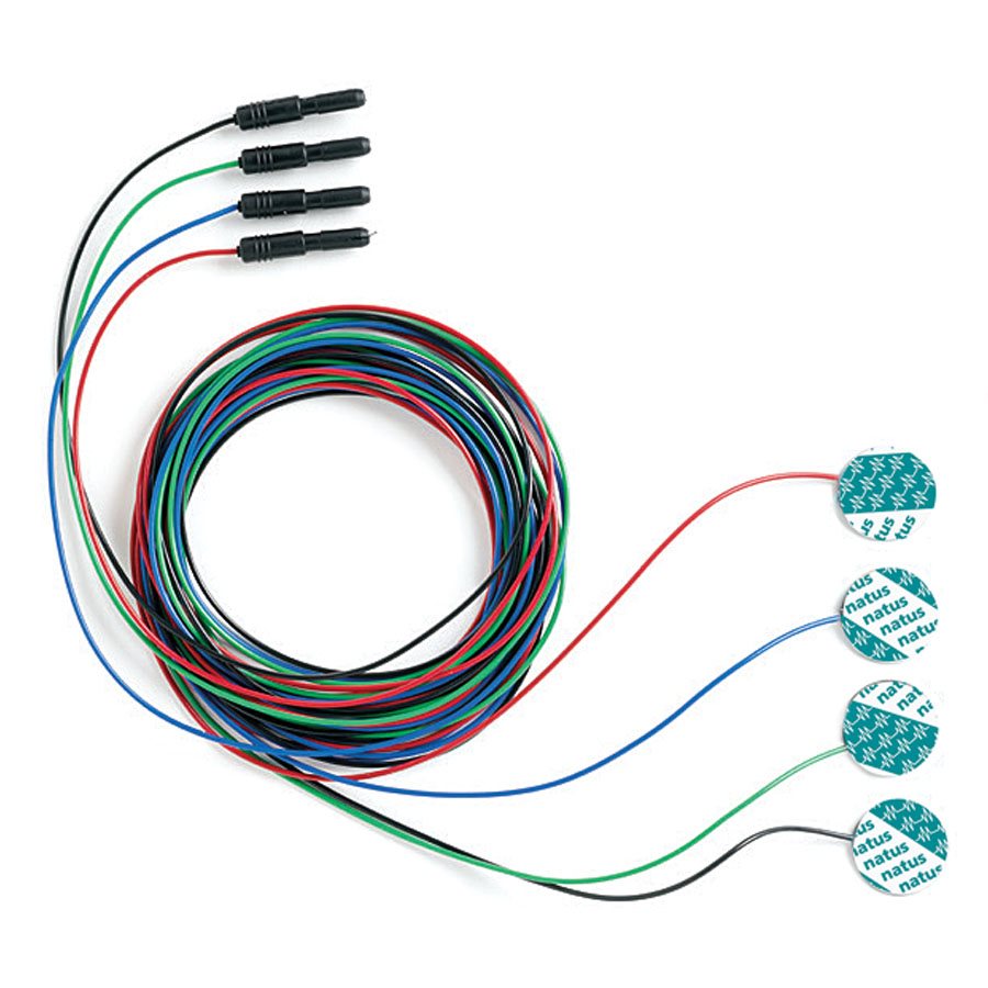 Disposable 4 Disk Electrode Sets, 1M Lead, 15 sets per Pk Disposable 4 Disk Electrode Sets, 1M Lead, 15 sets per Pk